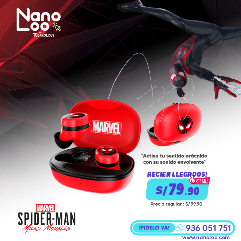 Audífonos Spider-Man Miles Morales edition | True Wireless Stereo (TWS ...